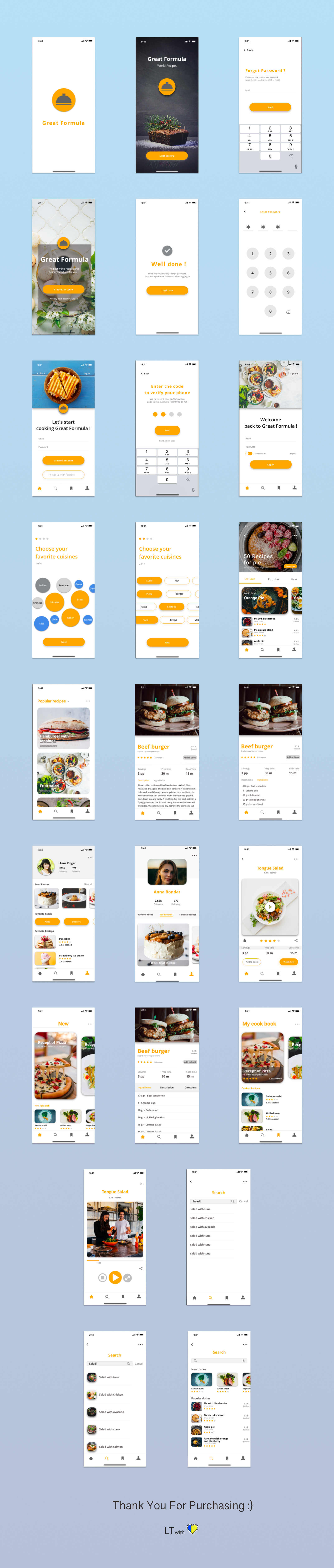 Great Formula - Recipes App UI Kit #202499 - TemplateMonster