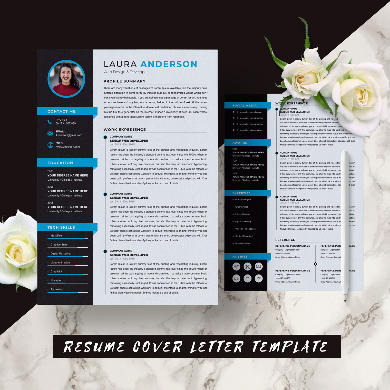 Anderson / Resume CV Template #284444 - TemplateMonster