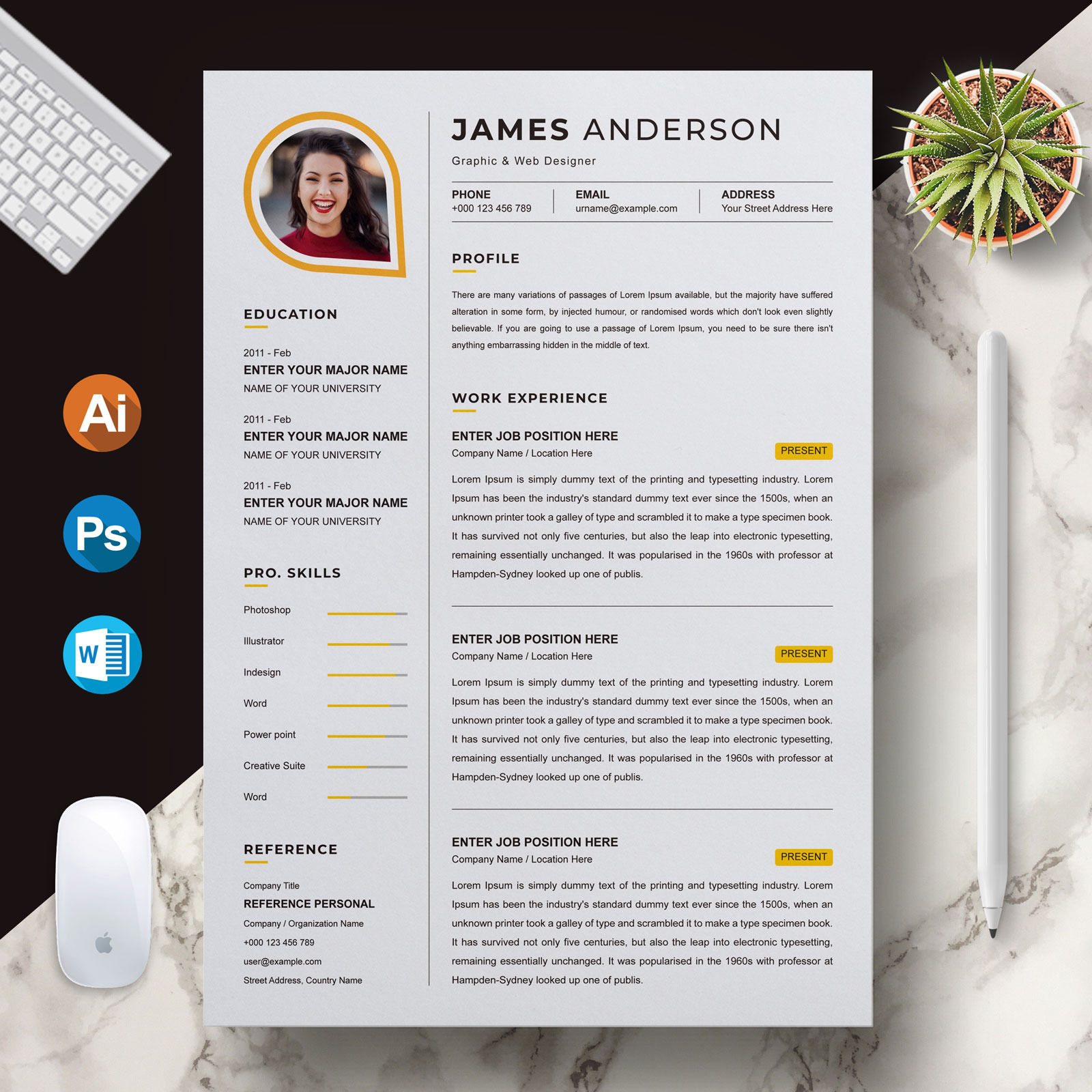 James / Resume Template CV 2022 #284445 - TemplateMonster