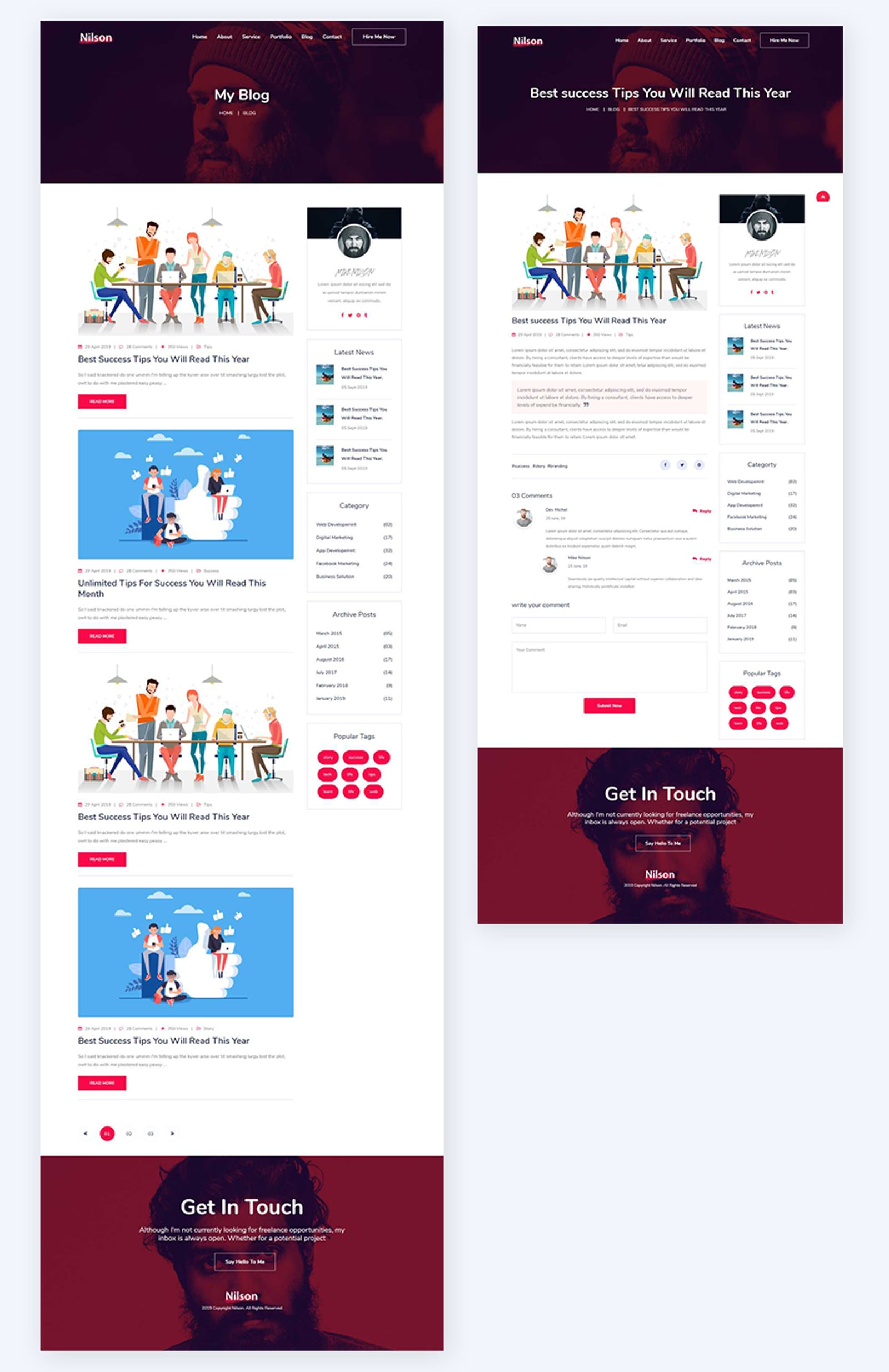 Nilson - Multipurpose Personal Portfolio Resume Website Template
