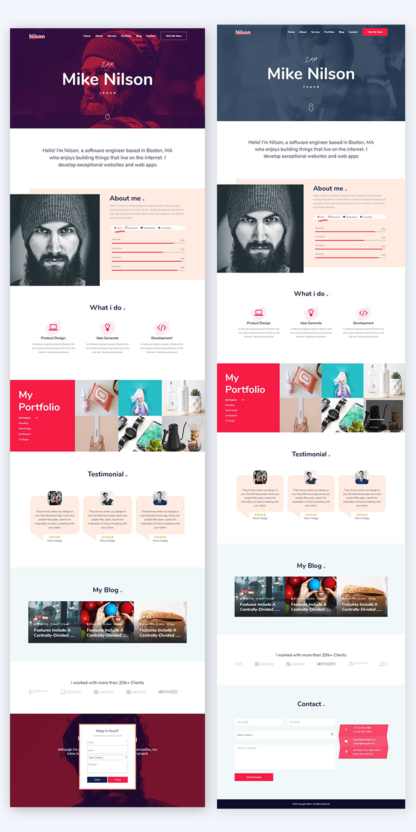 Nilson - Multipurpose Personal Portfolio Resume Website Template