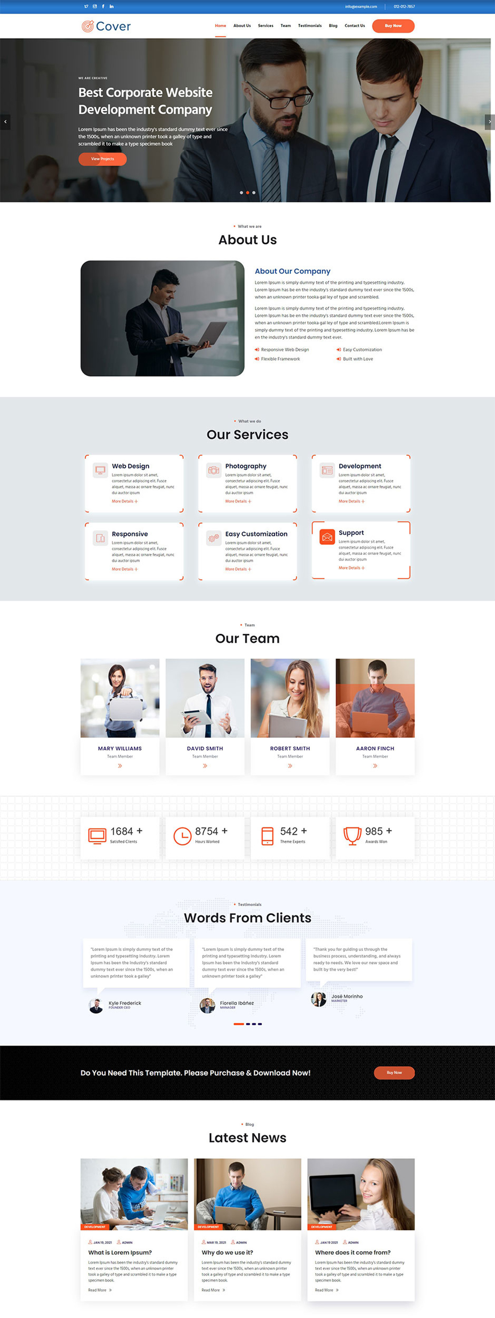Cover Responsive HTML Landing Page Template - TemplateMonster
