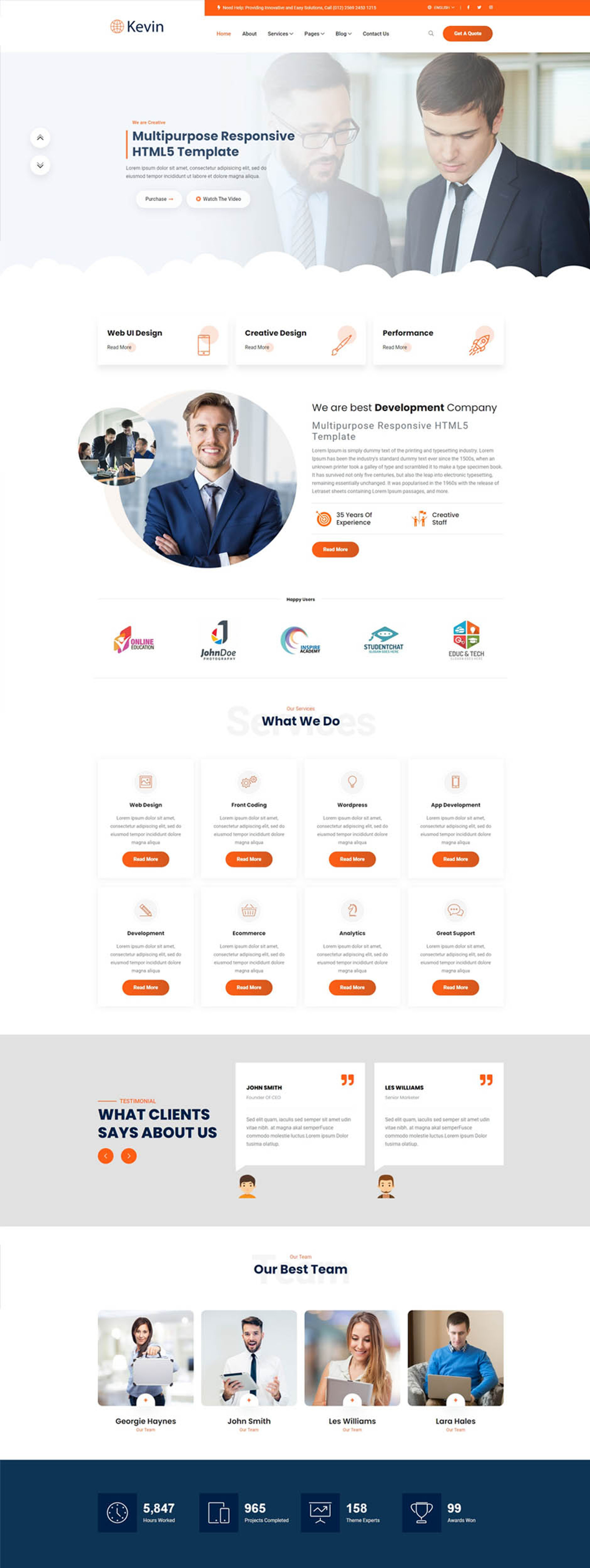 Kevin - IT Solutions & Services HTML5 Responsive Template