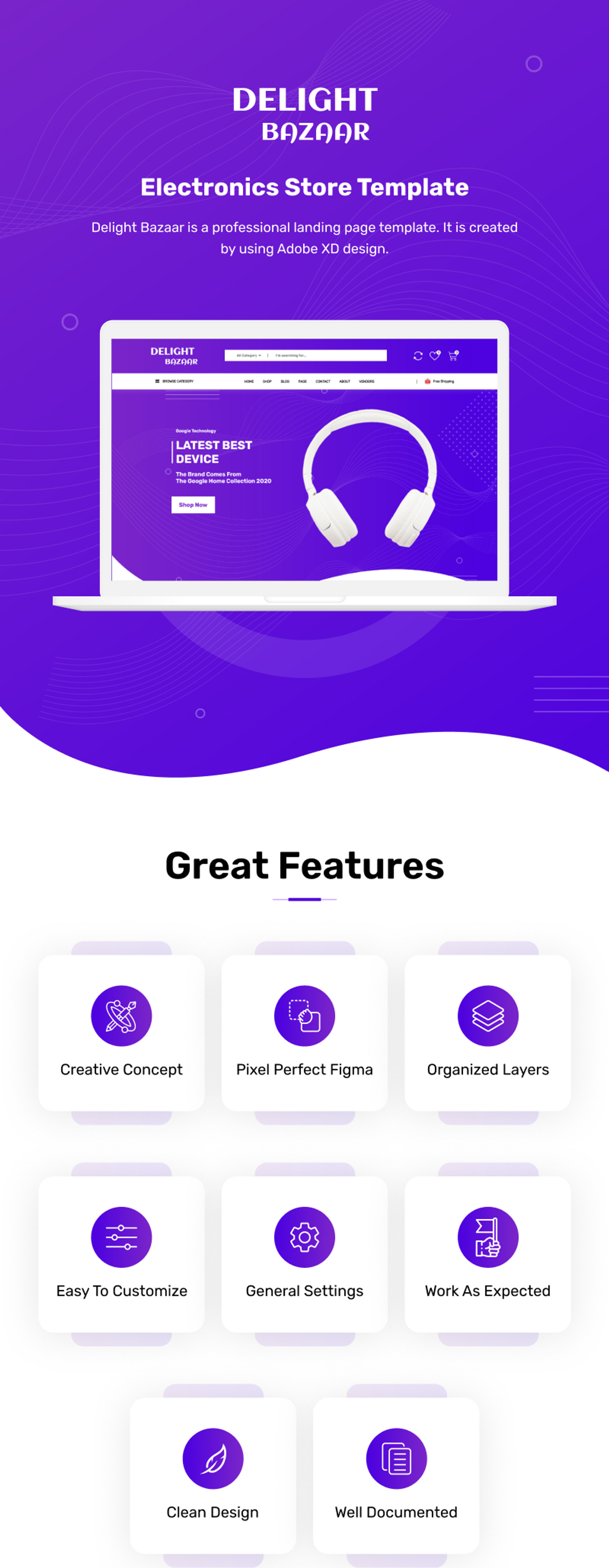 Delight Bazaar - Electronics Store Adobe XD Template