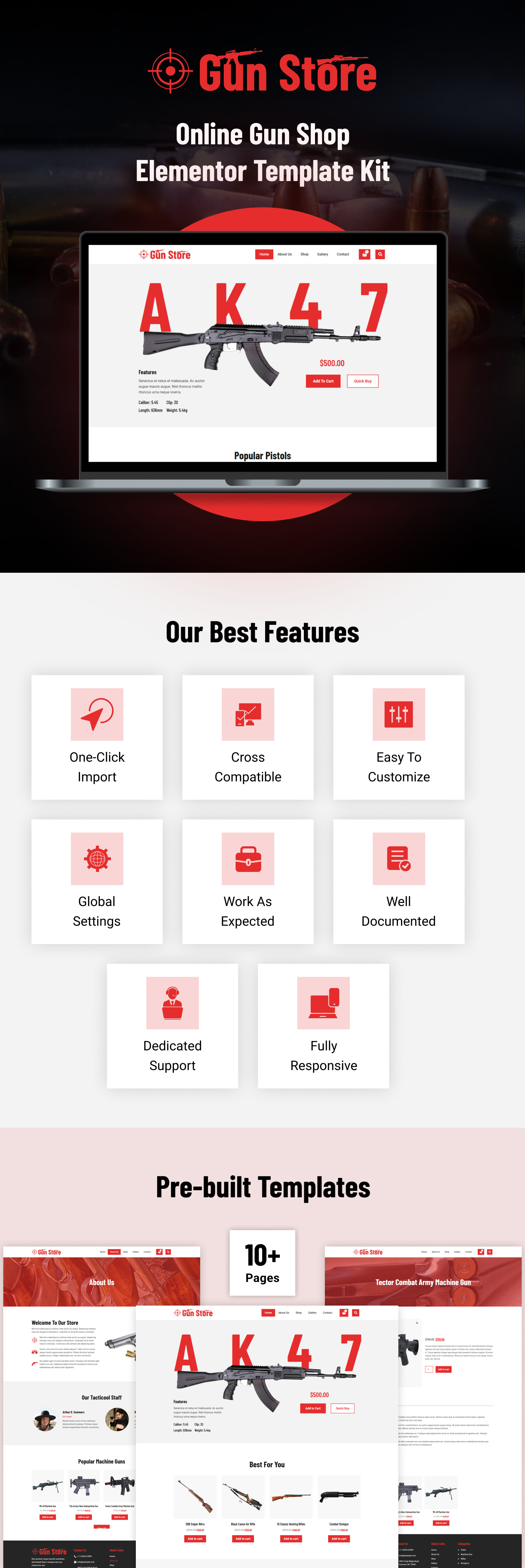 Gun Store - Online Gun Shop Elementor Template Kit