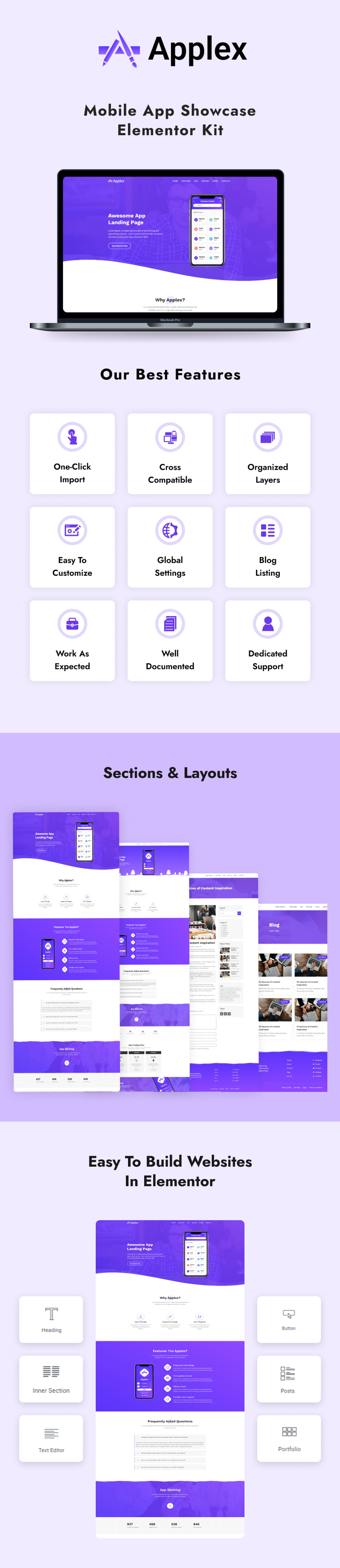 Applex - Mobile App Showcase Elementor Kit - TemplateMonster