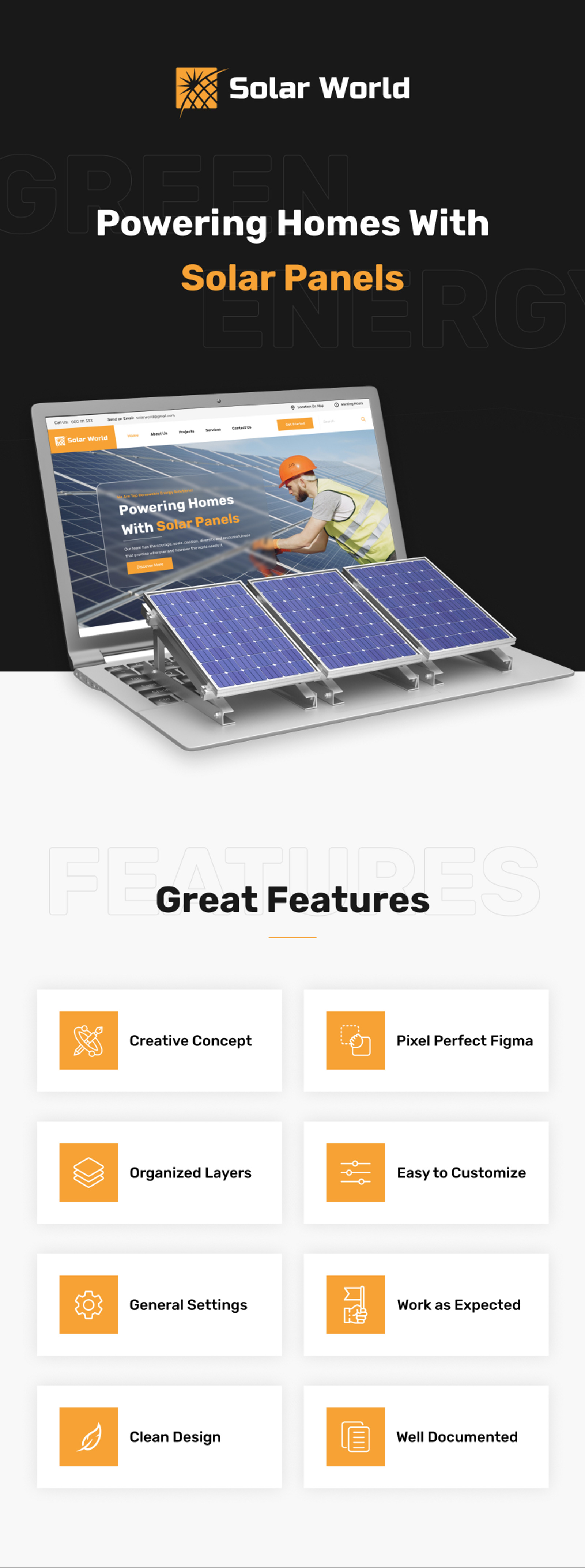 Solar World - Renewable Green Energy Figma UI Template