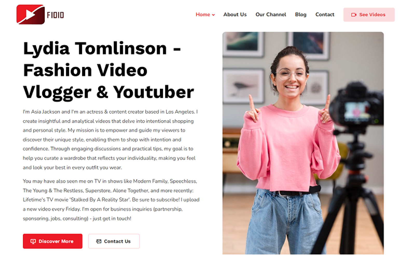 Fidio - Youtuber, Video Maker, and Video Editor Portfolio Responsive ...