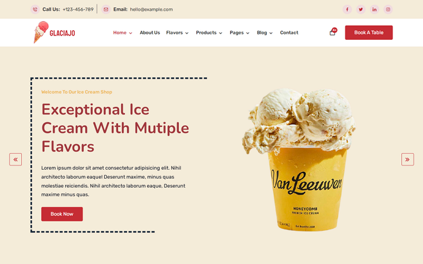 Glaciajo - Ice Cream and Online Food Shop eCommerce HTML and Bootstrap ...