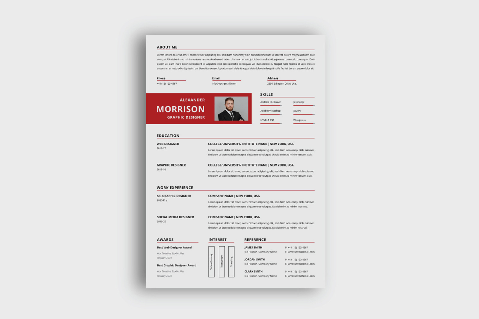 Alexander Morrison Resume Template #183176 - TemplateMonster