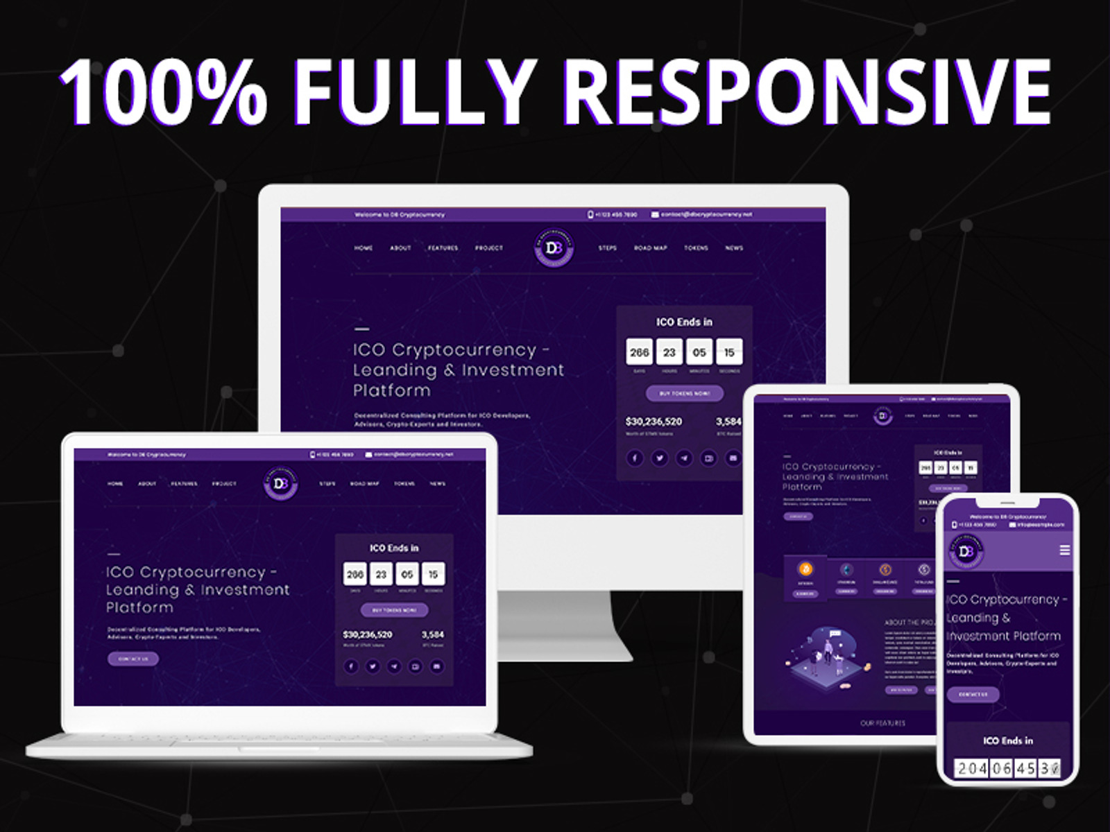 DB Cryptocurrency - ICO Crypto Bootstrap Website