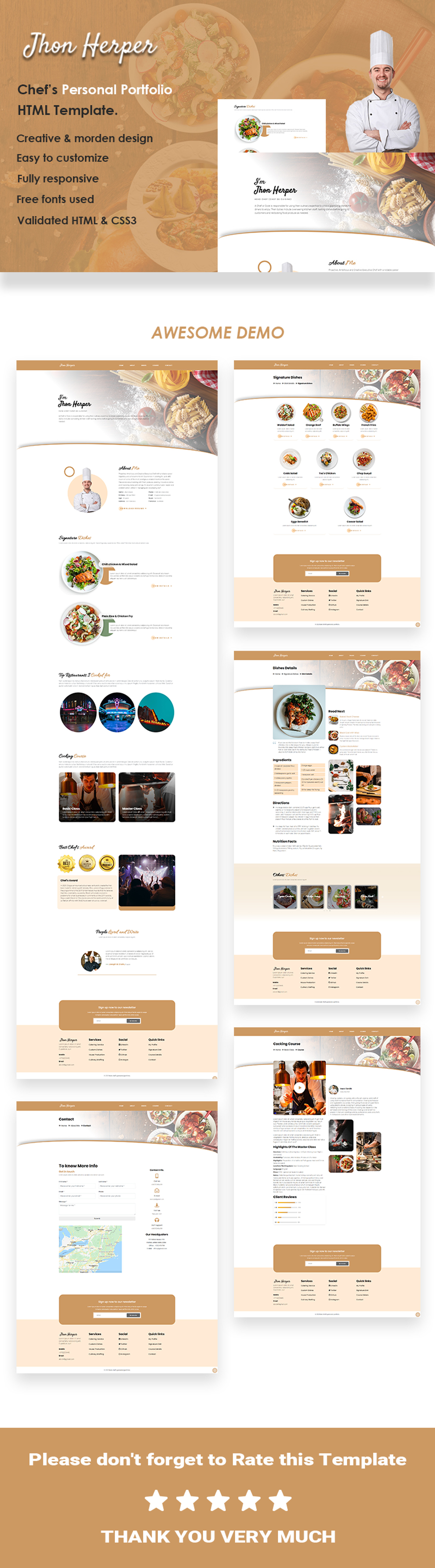 Jhon Herper - Chef Personal Portfolio Website Template
