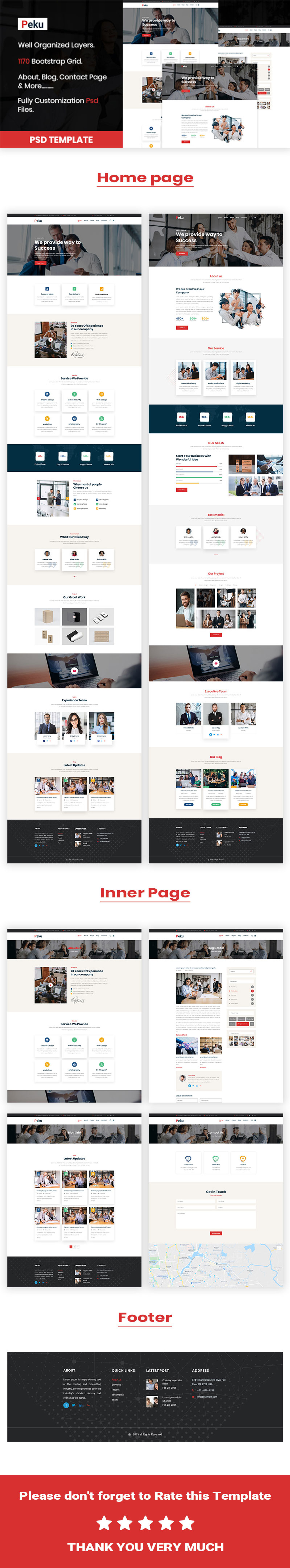 Peku - Multipurpose Corporate PSD Template - TemplateMonster