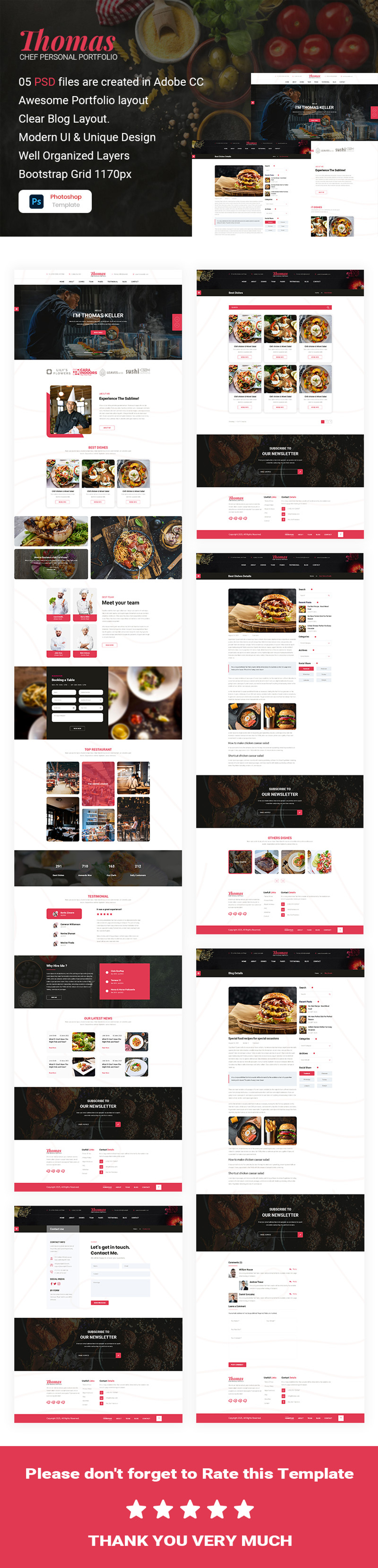 Thomas keller – Chef Personal Portfolio PSD Template
