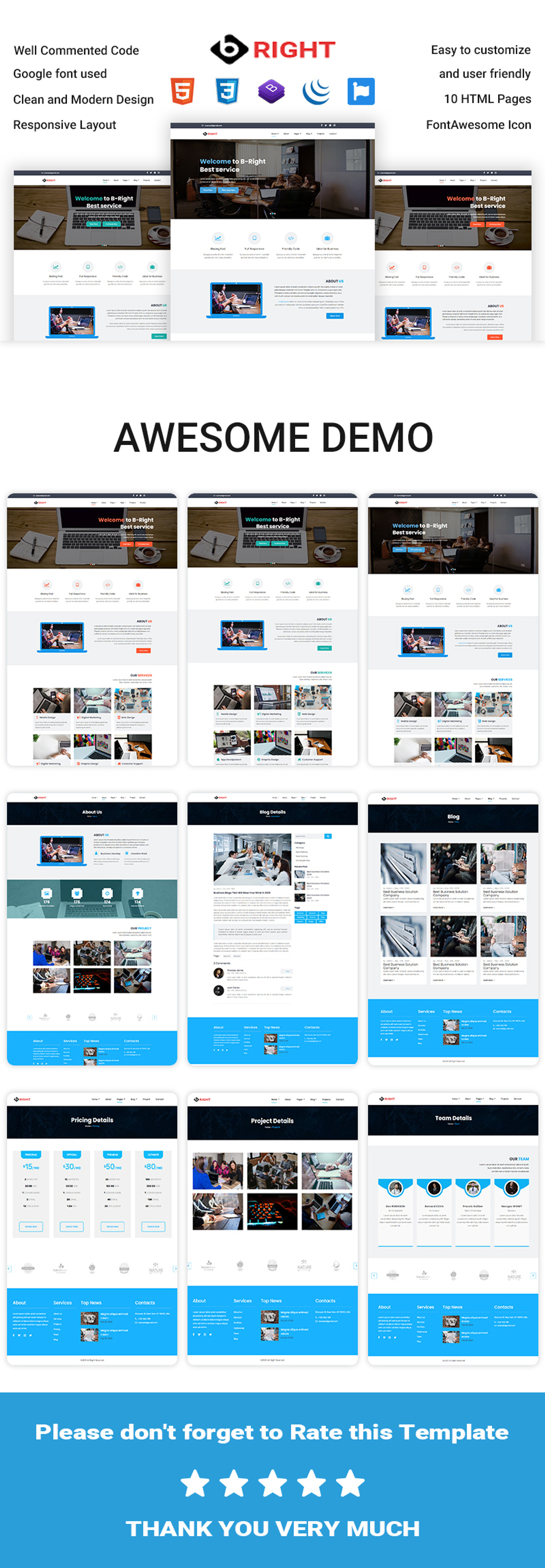 B-Right - Corporate Business HTML Website template