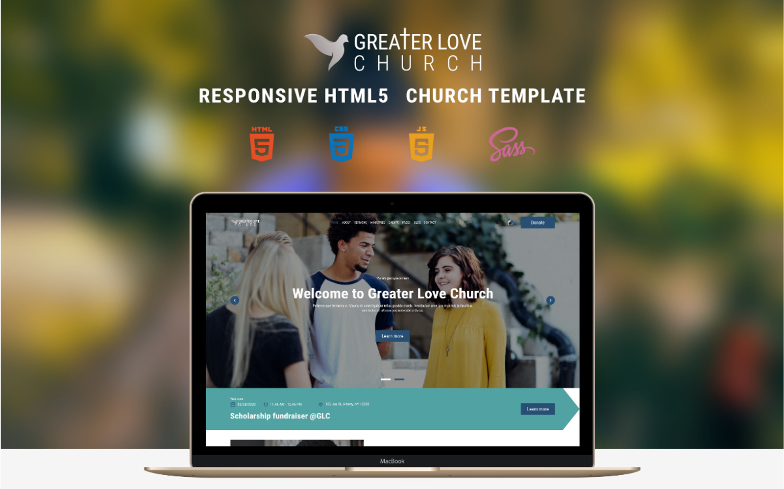 Greater Love Church - Free Clean Christian Church HTML Website Template