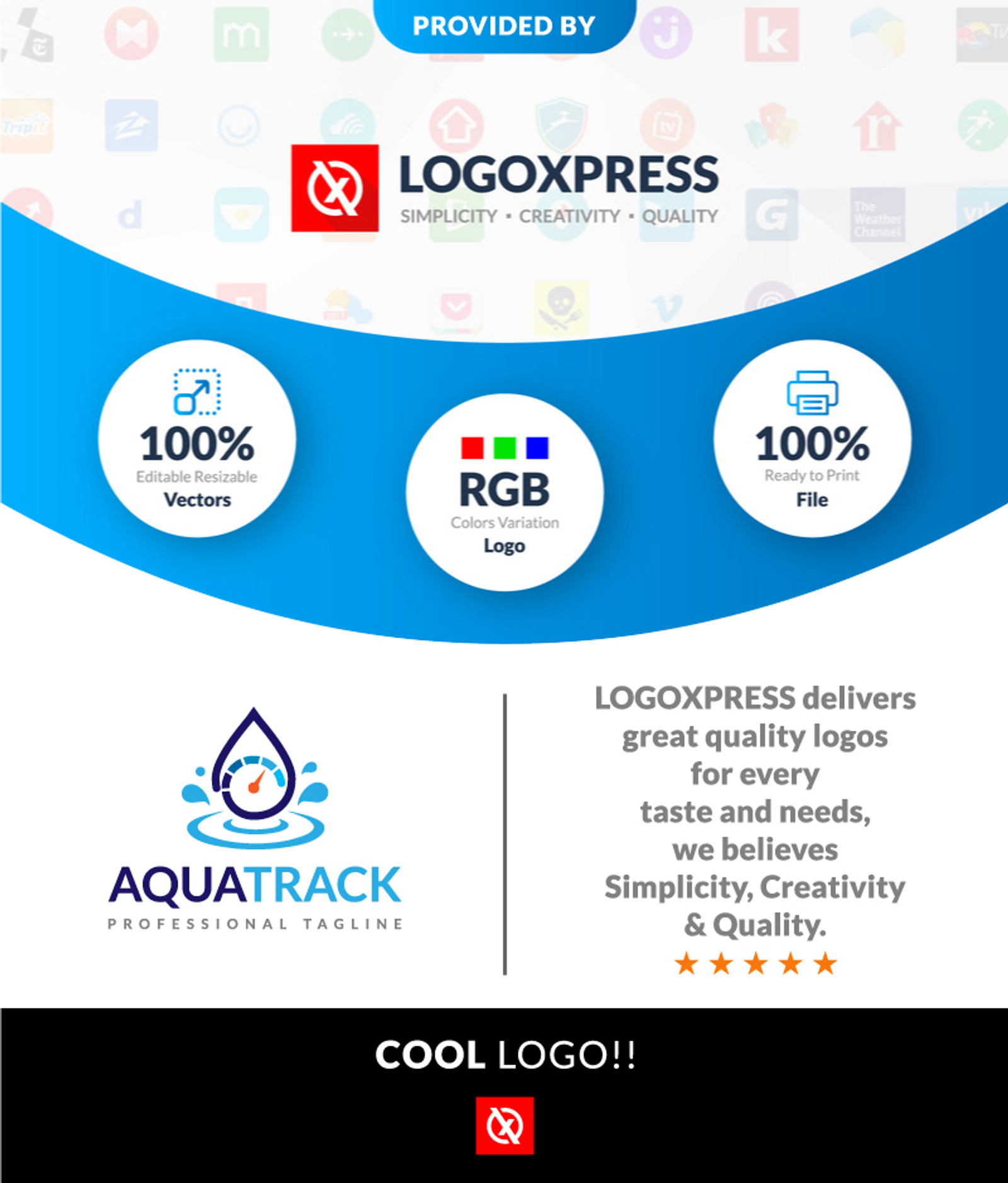 Aqua Supervision Water Track Logo Design - TemplateMonster