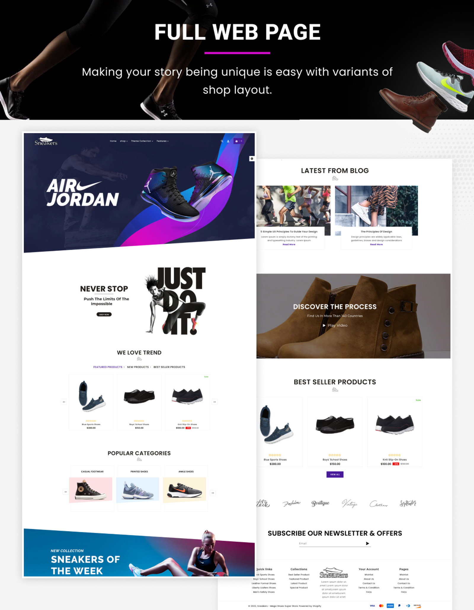Sneakers Responsive World–Footwear Sport–Shoes Shopify 2.0 Store