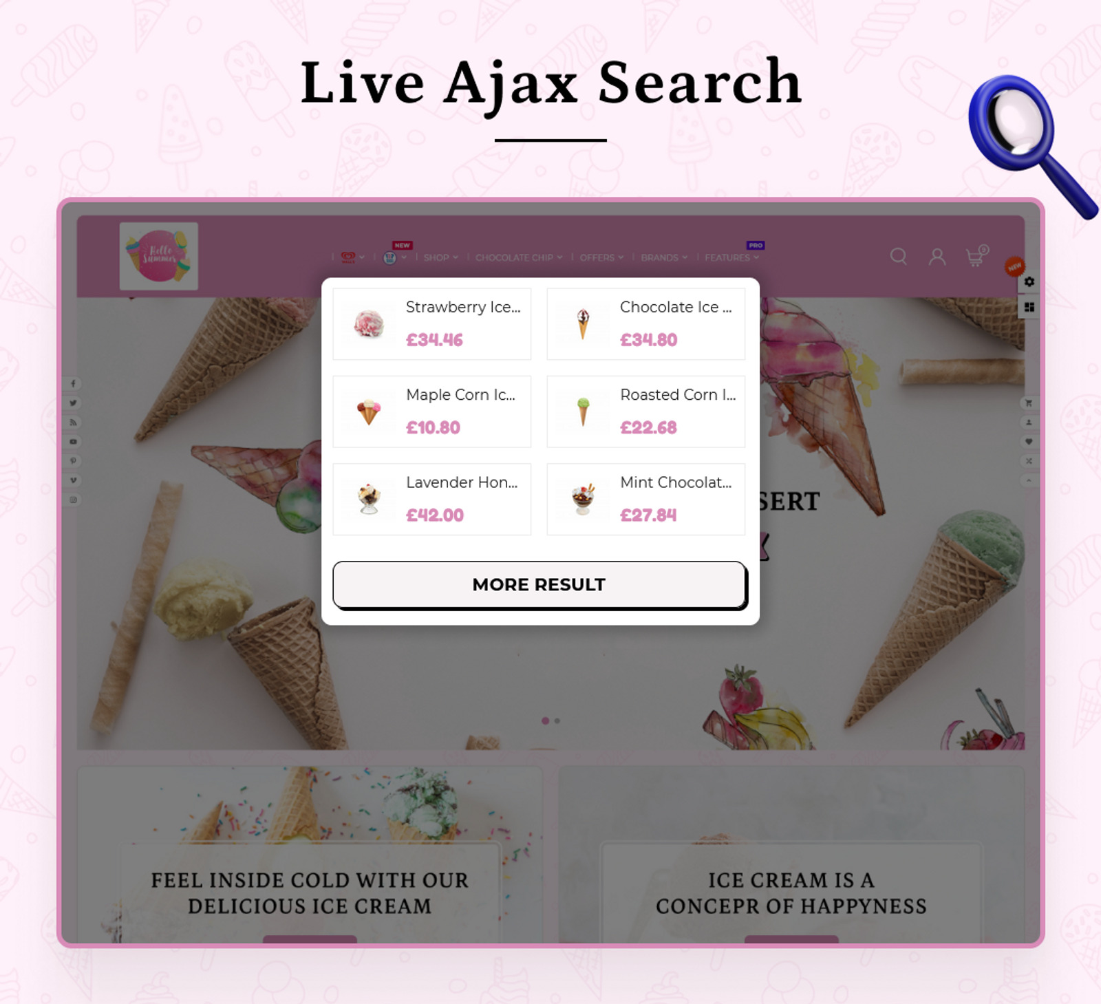 Hello Summer - Ice Cream & Sweet Con Template Store | PrestaShop 8 Theme