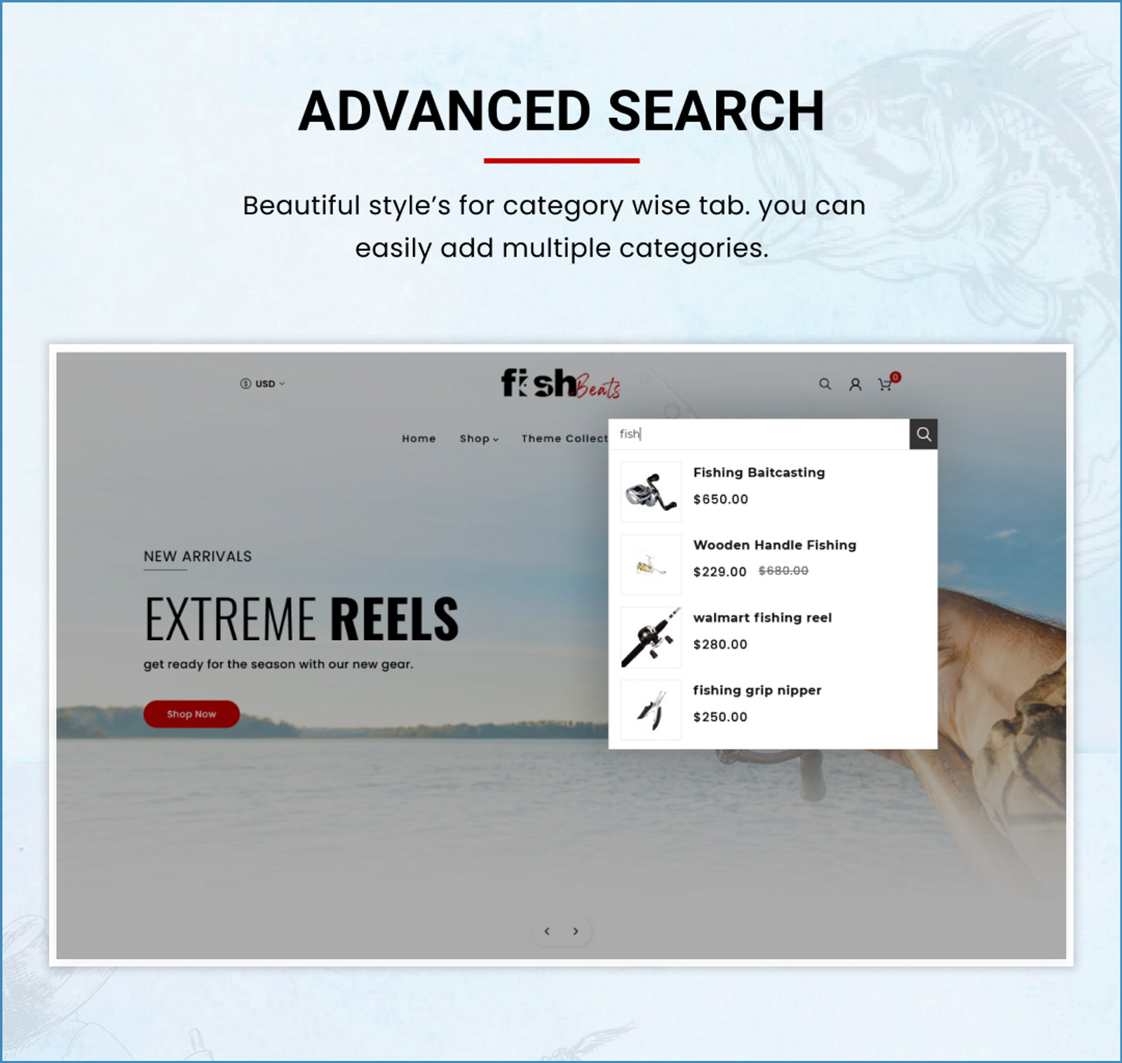 Fish Beats - Mega Fishing Shopify 2.0 Responsive Theme