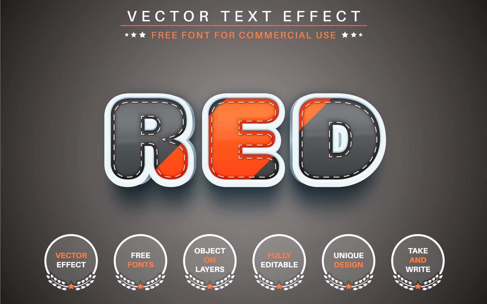 Red - Editable Text Effect, Font Style, Graphics Illustration