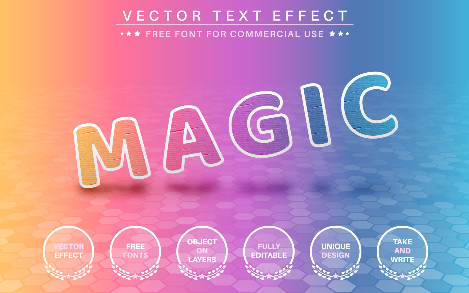 Magic Sticker - Editable Text Effect, Font Style, Graphics Illustration
