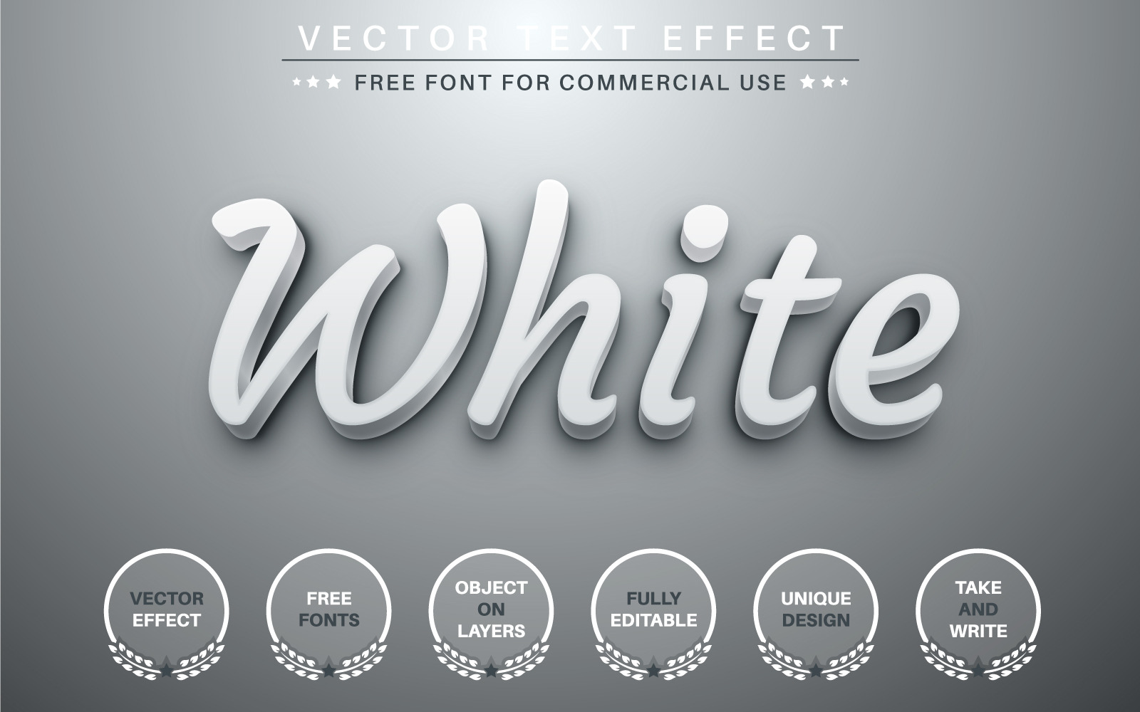 Simple White - Editable Text Effect, Font Style, Graphics Illustration