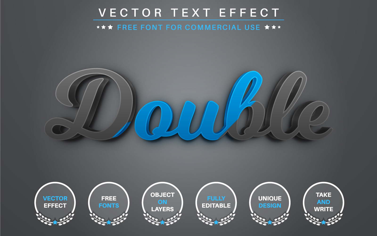 Double Color - Editable Text Effect, Font Style, Graphics Illustration