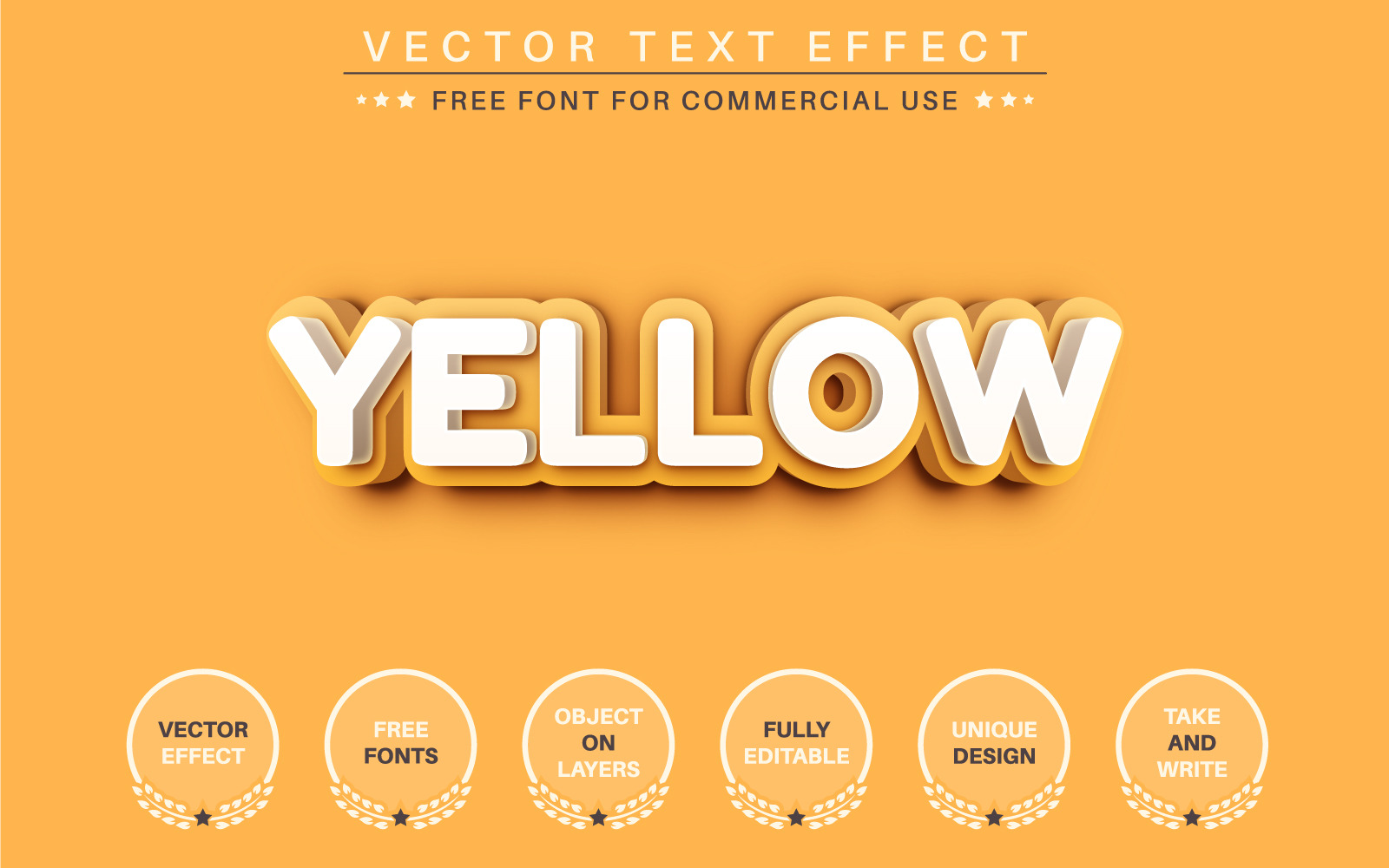Yellow - Editable Text Effect, Font Style, Graphics Illustration