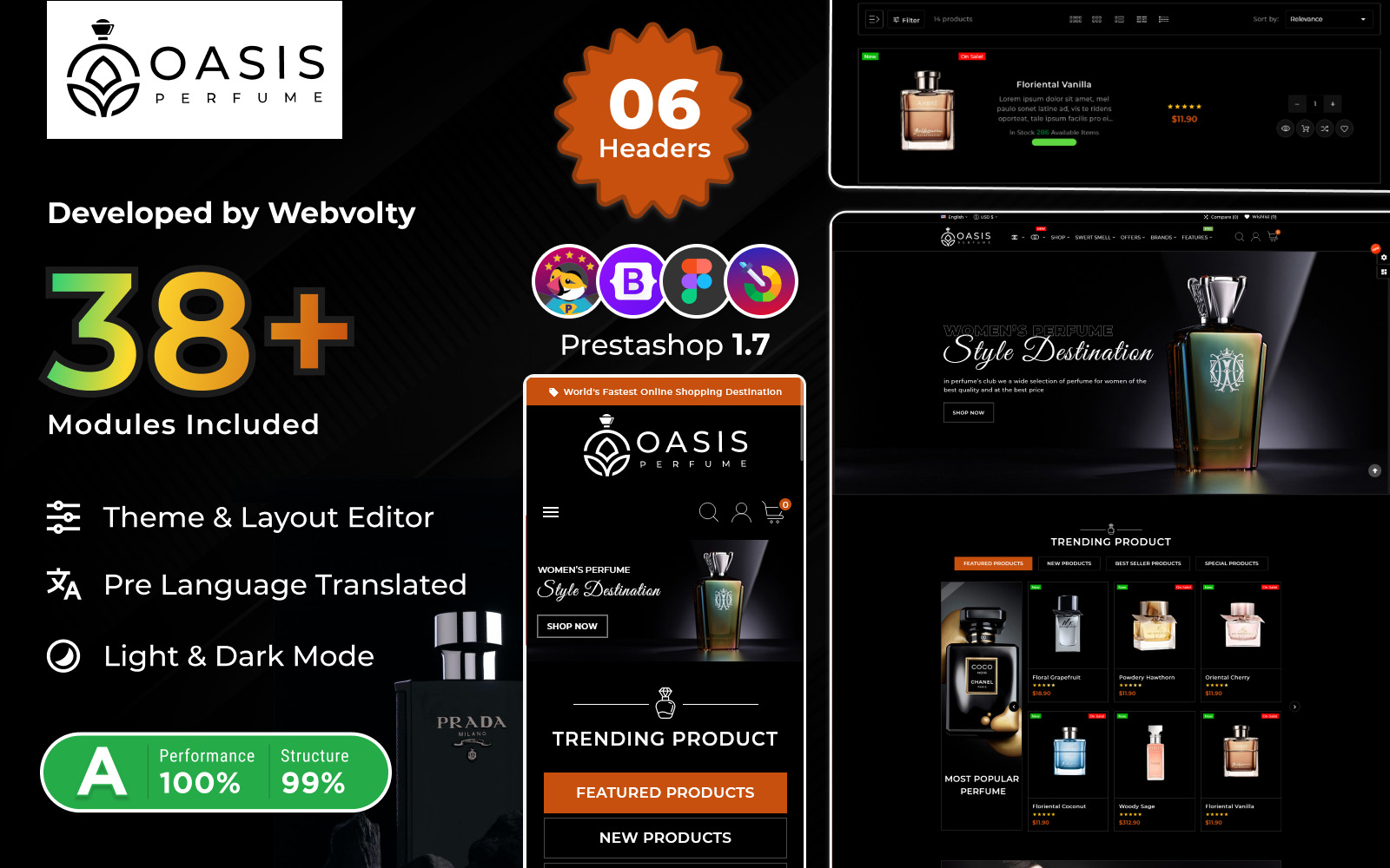 Oasis Beauty Spray and Perfume Prestashop 8.0 Responsive Themes