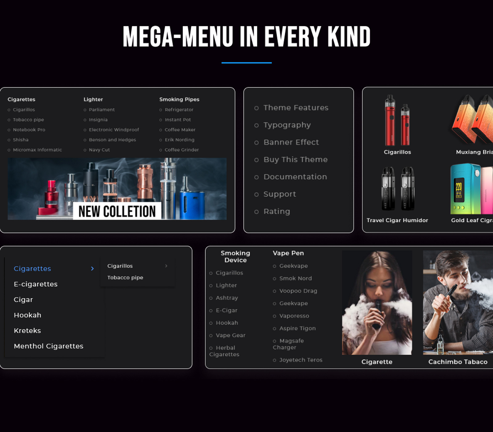 Vape Mega Electronic Hooka Tobacco Cigar Super Prestashop 8.0 store