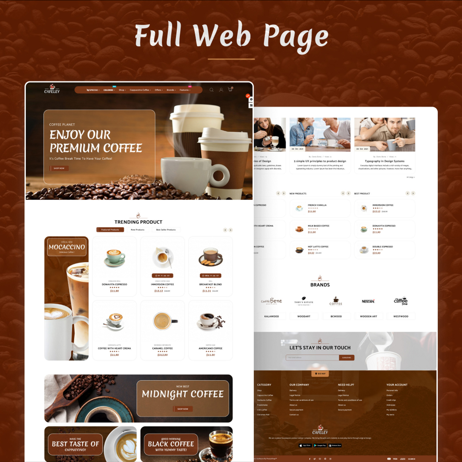 Cafeley VIP Mega Coffee–Tea Nature–Nescafe PrestaShop 8.0 Premium Responsive Theme