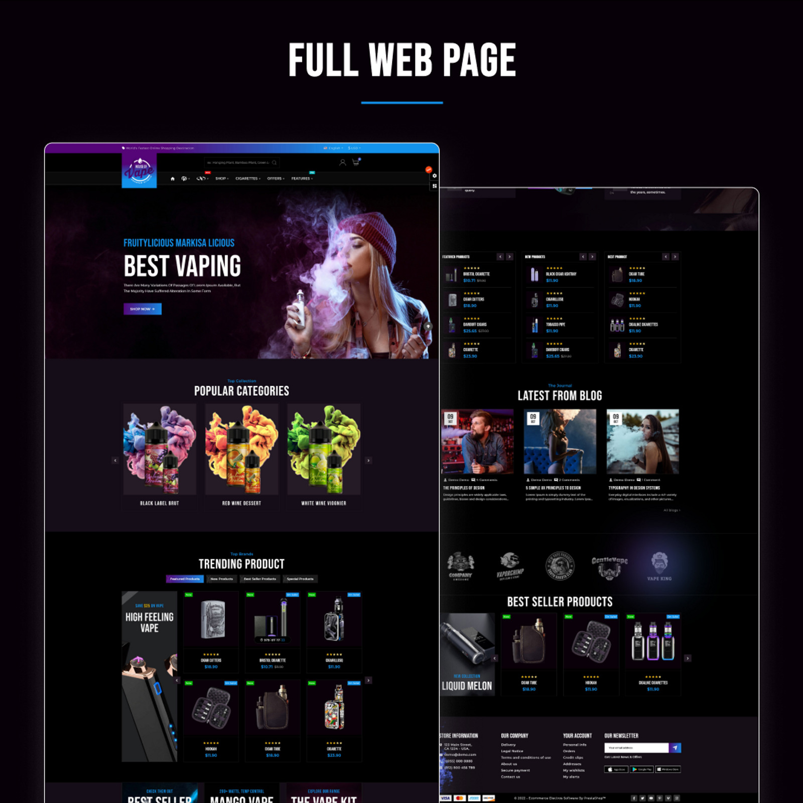 Vape Mega Electronic Hooka Tobacco Cigar Super Prestashop 8.0 store