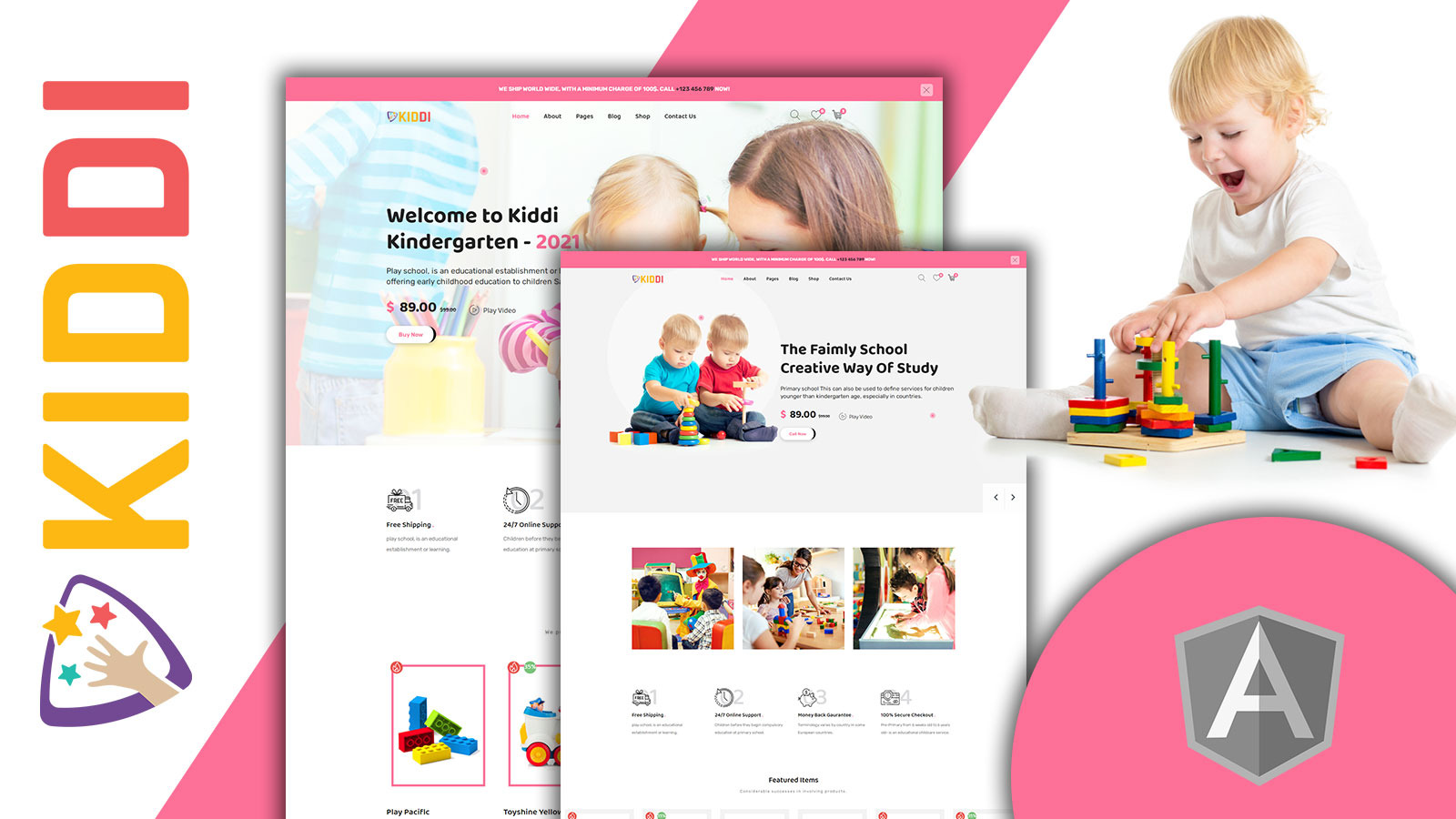 Kiddi New Born Kids Store shop Angular Website Template