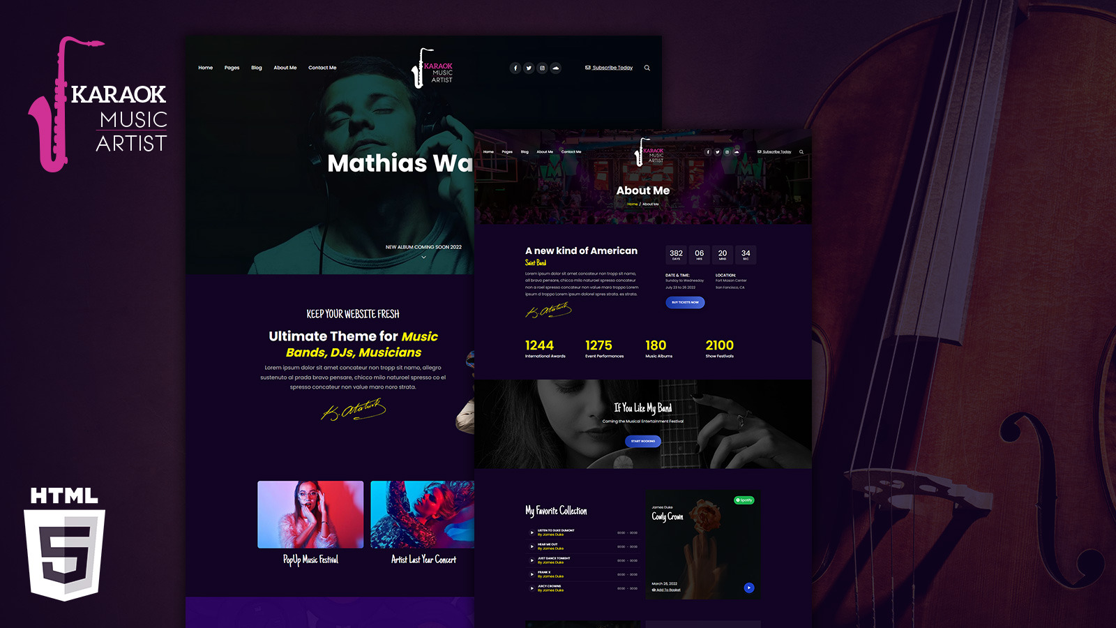 Karaok Music Studio And Online Store HTML5 Website Template
