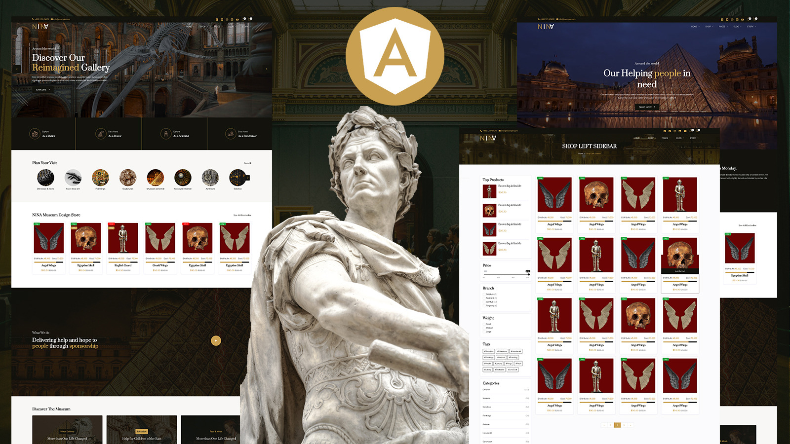 Nina Museum and Artists Gallery Angular Js Website template