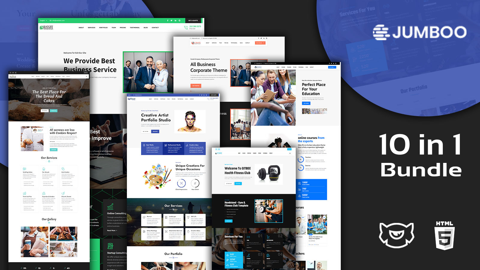 Jumboo Multipurpose Responsive Landing Pages Bundle