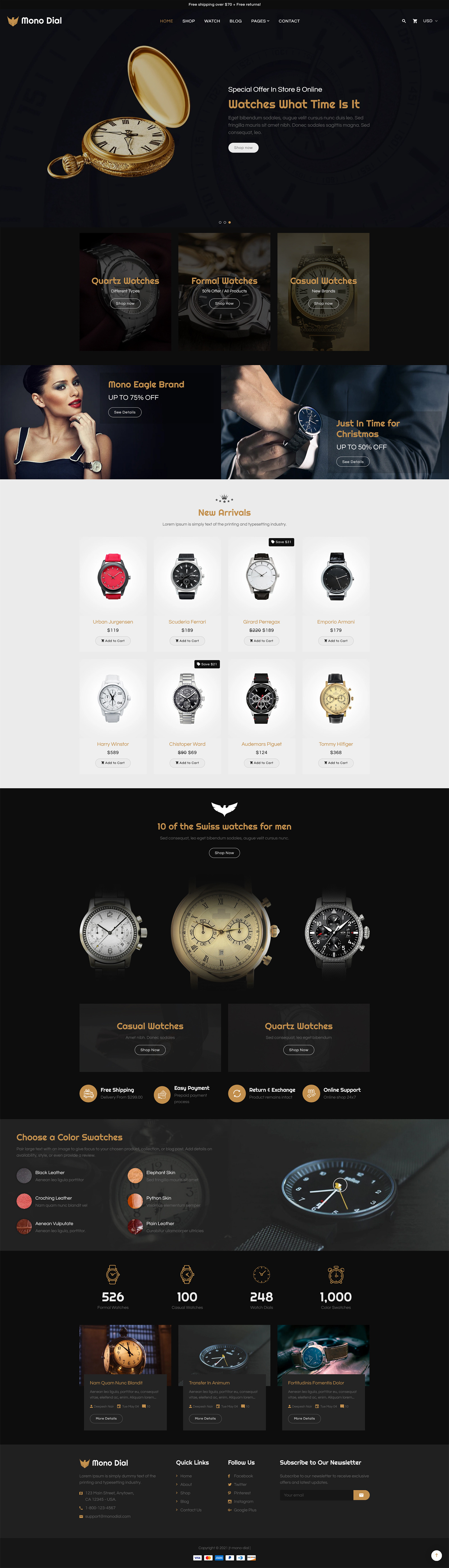Mono Dial – Shopify Watch Store Theme - TemplateMonster