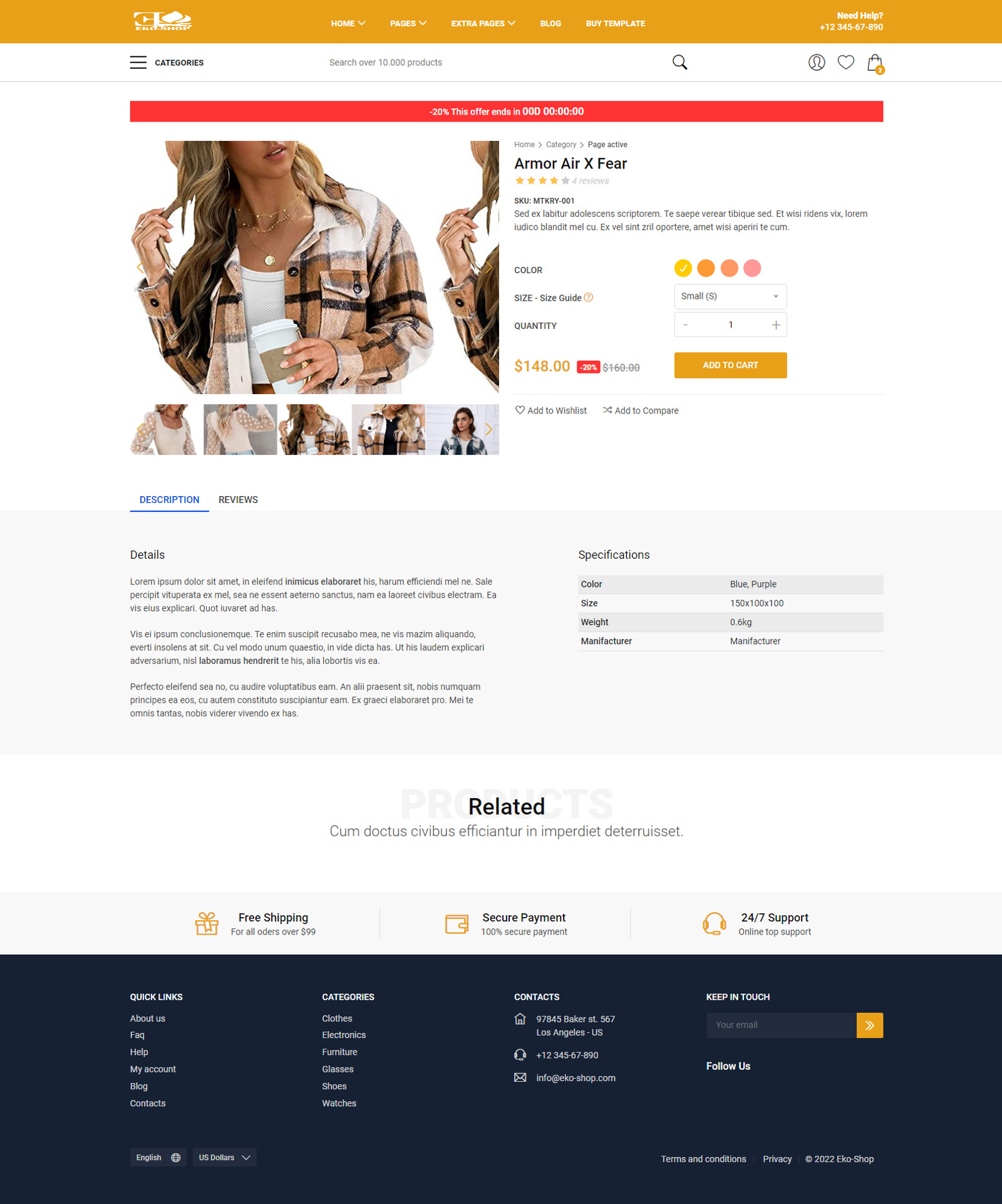 Eko-Shop responsive Bootstrap eCommerce HTML Template