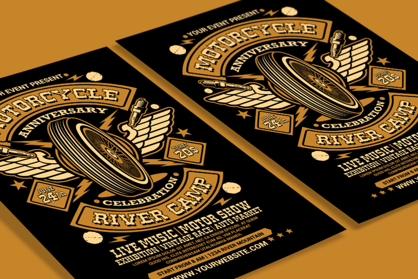 Motorcycle Club Event Flyer Template - TemplateMonster