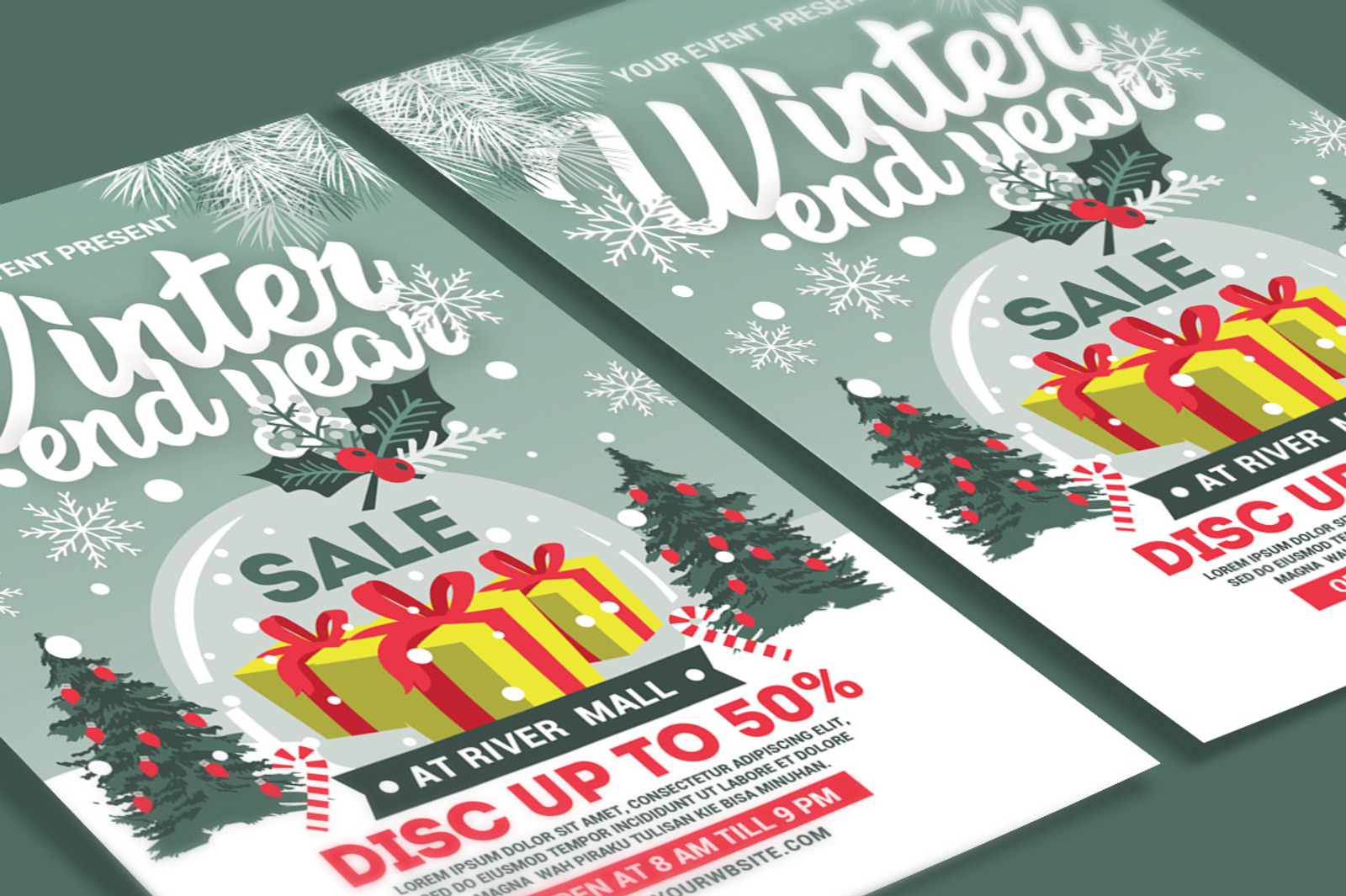 Winter End Year Sale Flyer #217126 - TemplateMonster