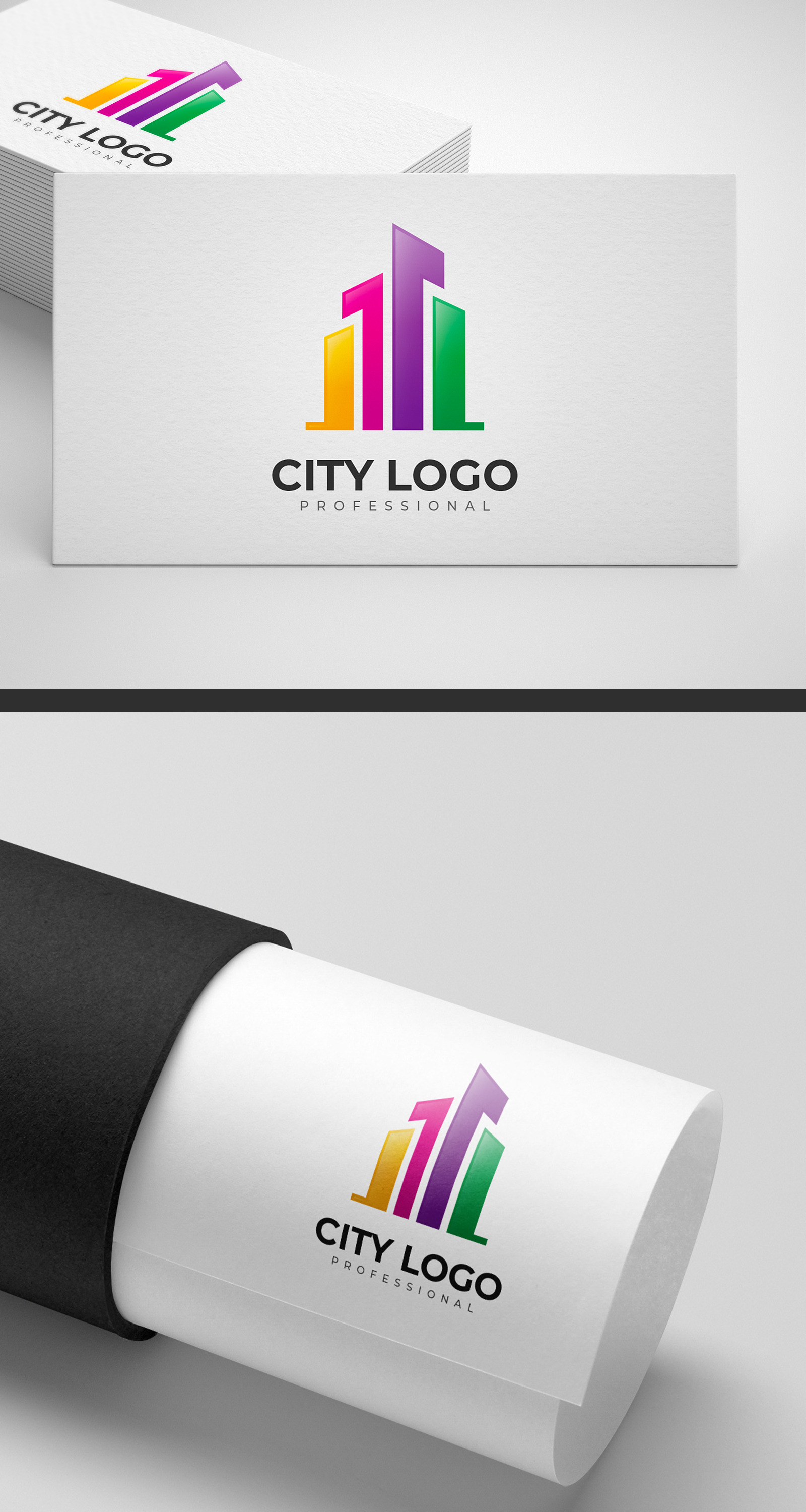 Building Logo - Colorful City Building Logo Template