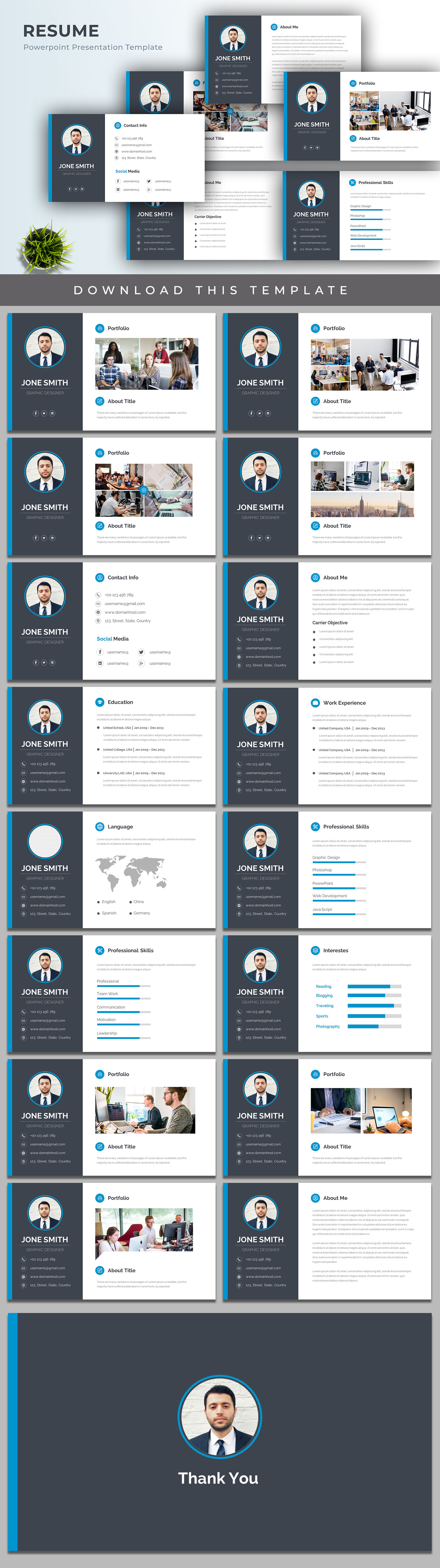 Resume - PowerPoint Presentation Template - TemplateMonster