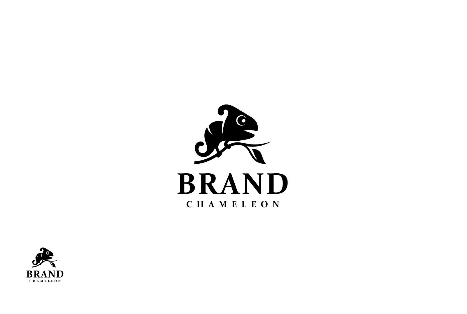 Chameleon on Branch Logo Template #222563 - TemplateMonster