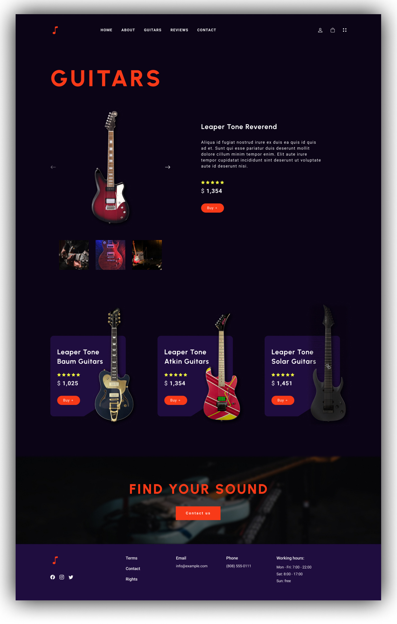 Lucy - Music Store PSD Template #275543 - TemplateMonster