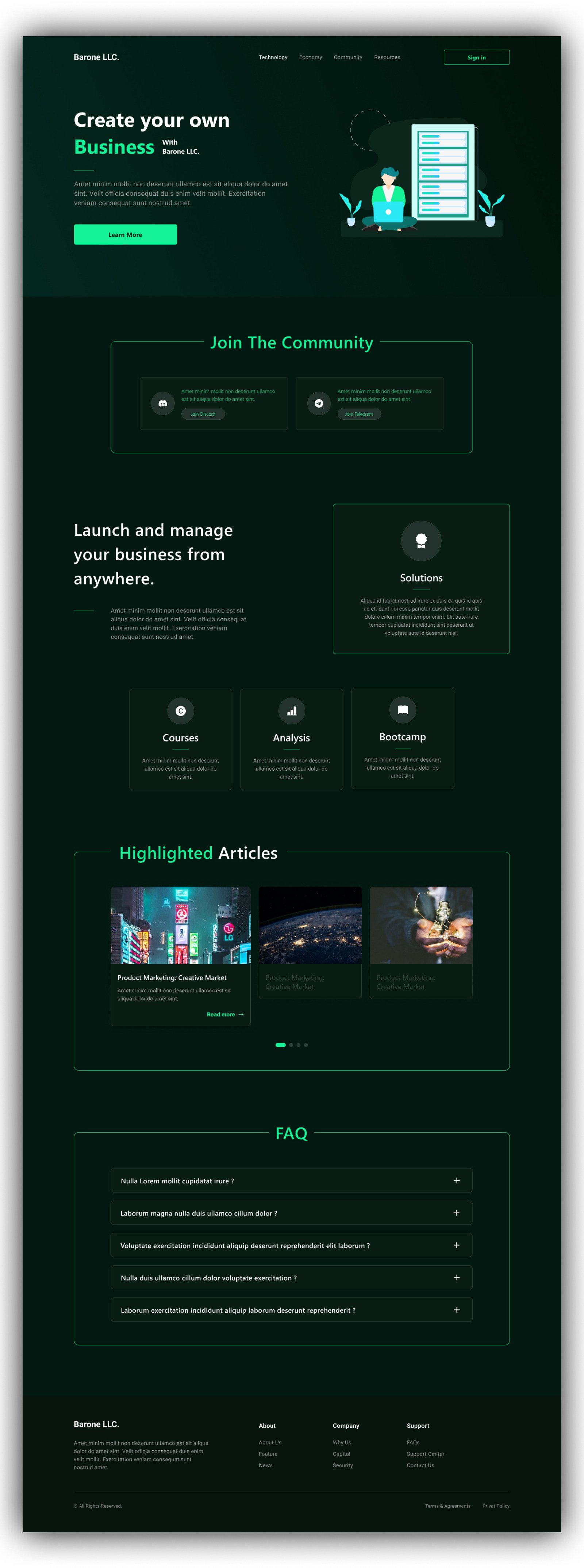 Barone LLC. - Business Agency PSD Template - TemplateMonster