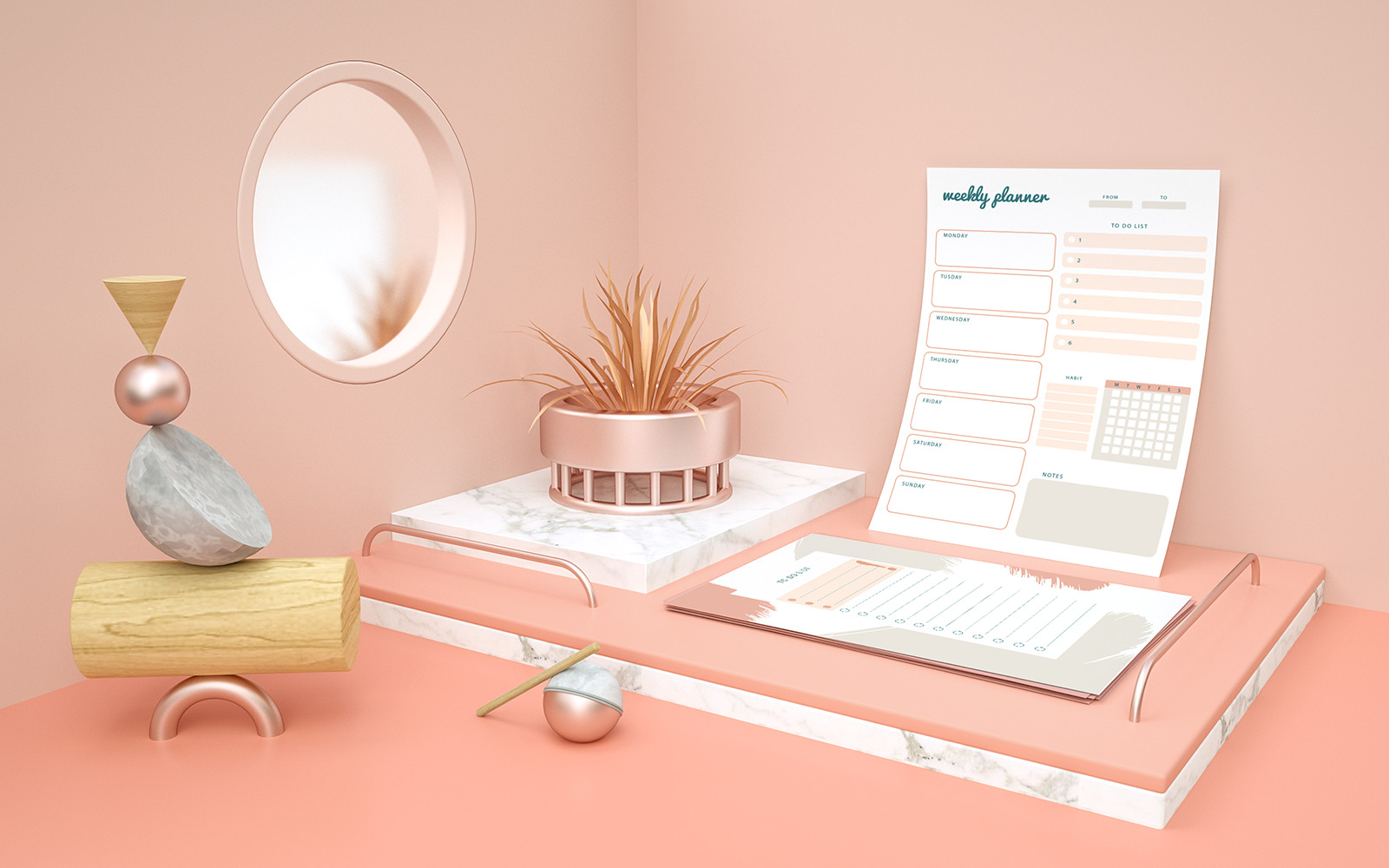 To Do List And Weekly Planner Graphic Template