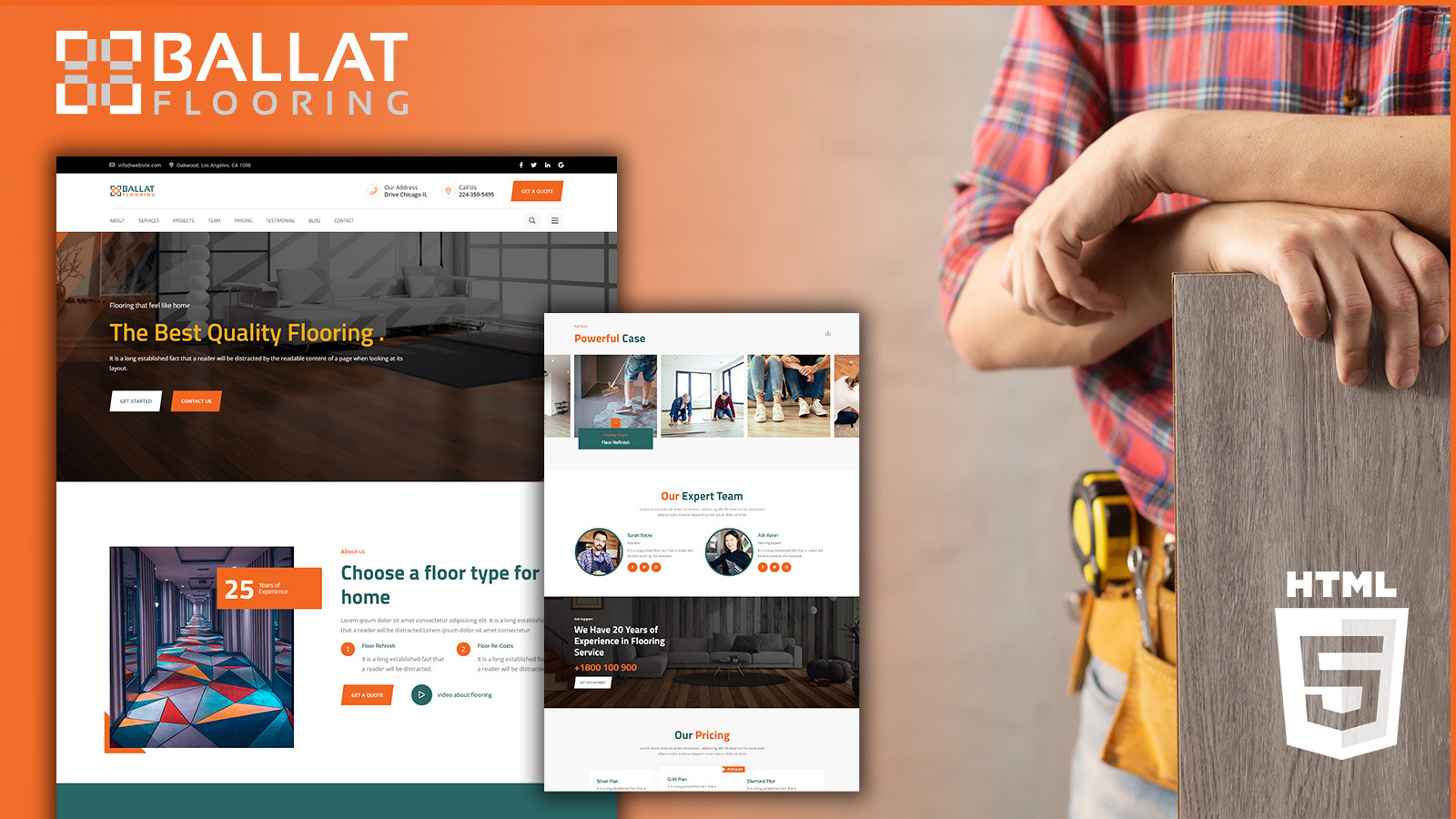 Ballat Flooring and Paving Landing Page Website Template