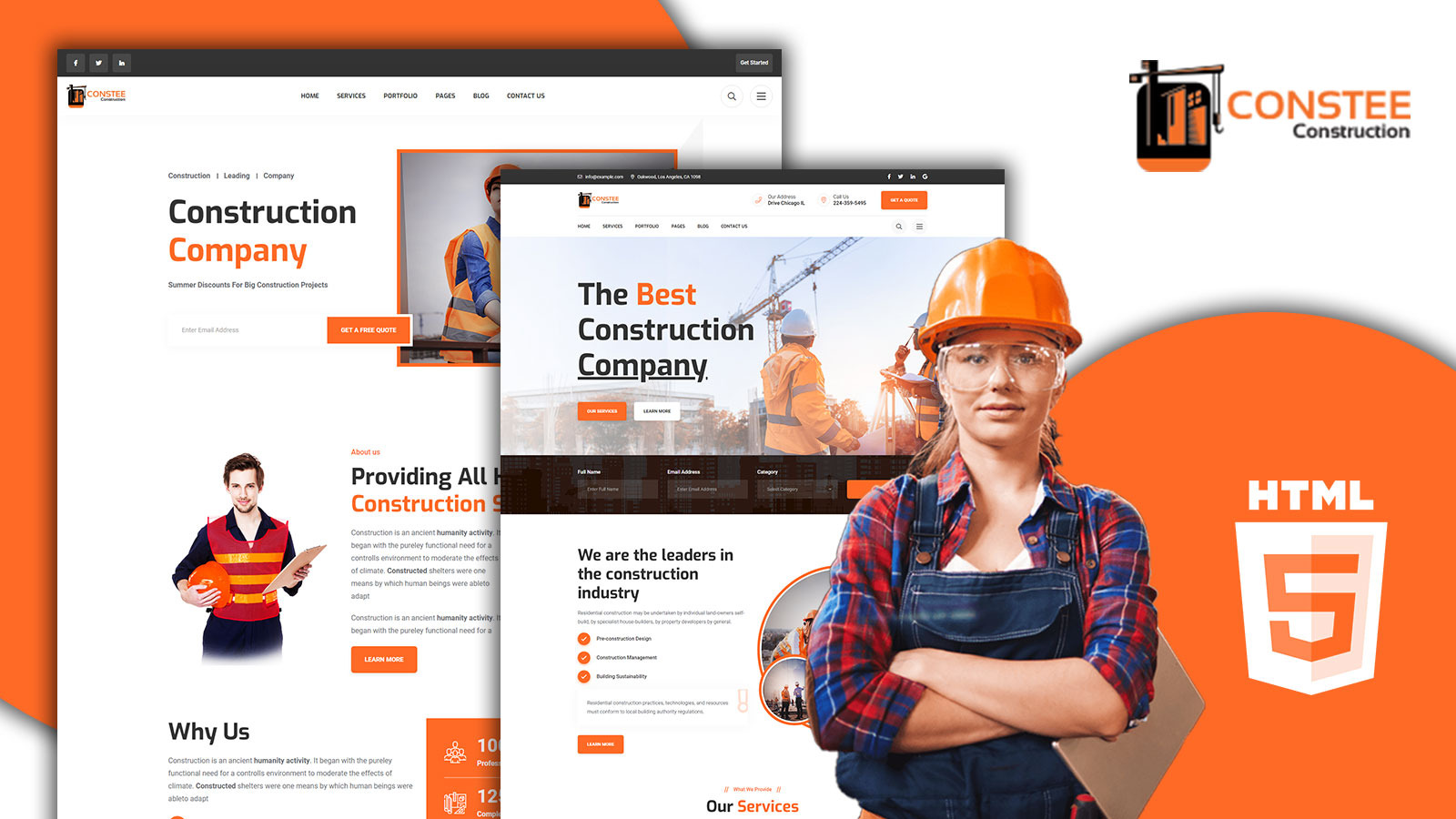 Constee Construction Services HTML5 Website Template