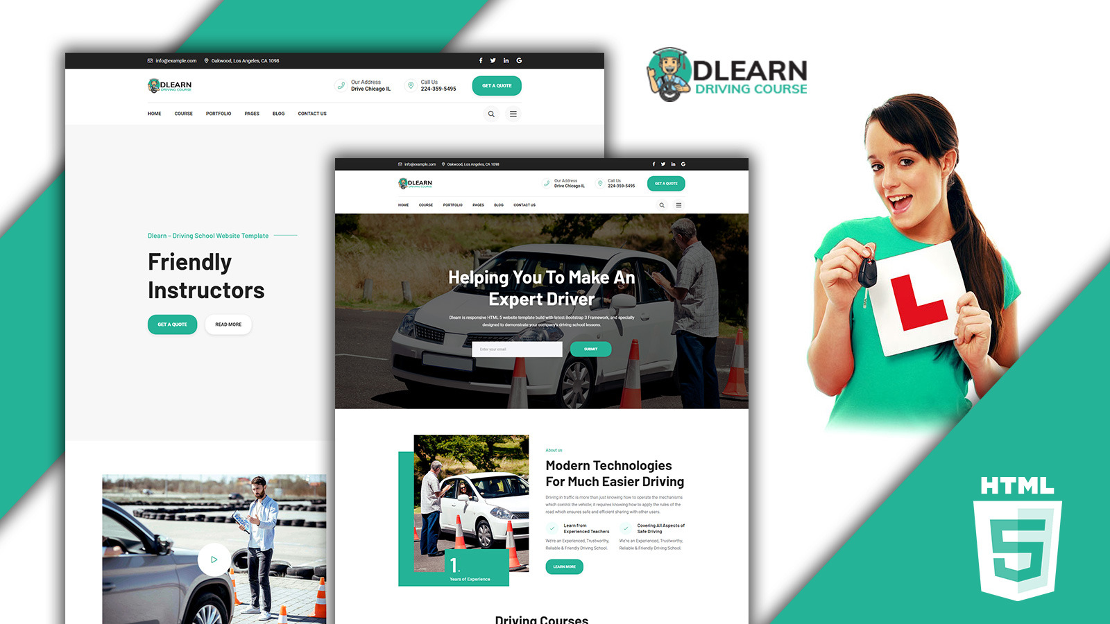 Dlearn Driving Traffic School HTML5 Website Template